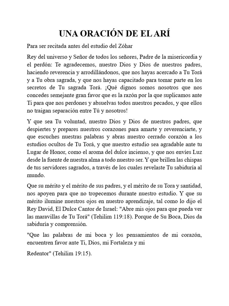 Una Oración de El Arí | PDF