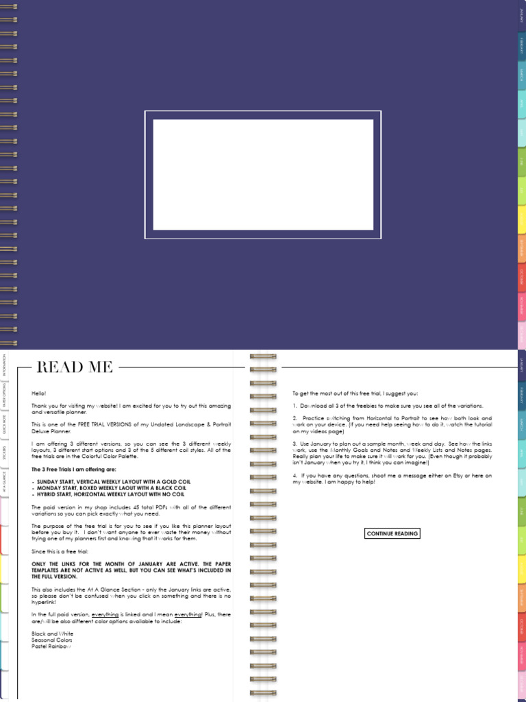 Free Sunday Vertical Gold Undated Colorful Planner | PDF | Computing ...