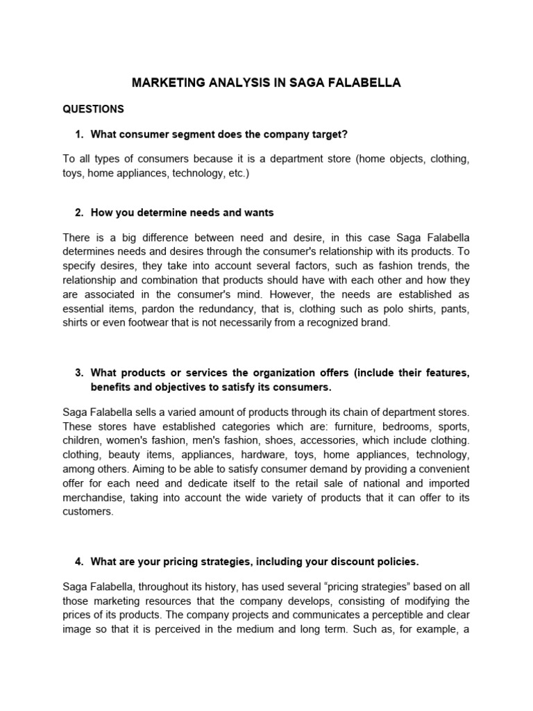 Saga Falabella Market Insights | PDF | Marketing | Pricing