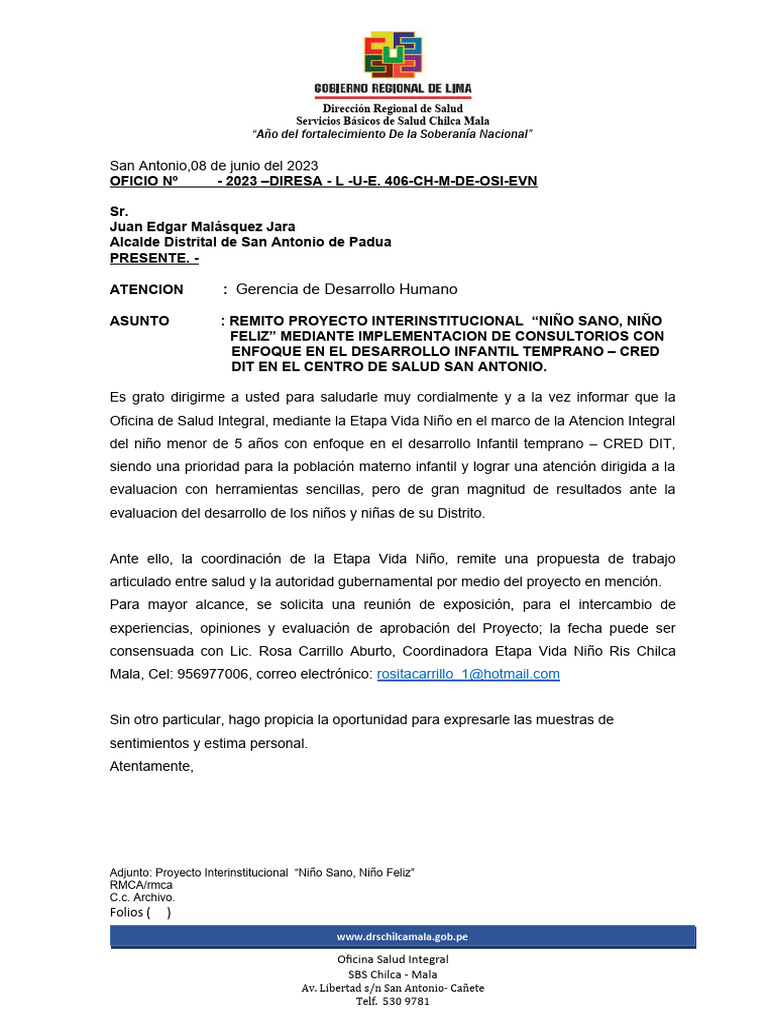 Proyecto Muni San Antonio | PDF | Desarrollo infantil | Mueble