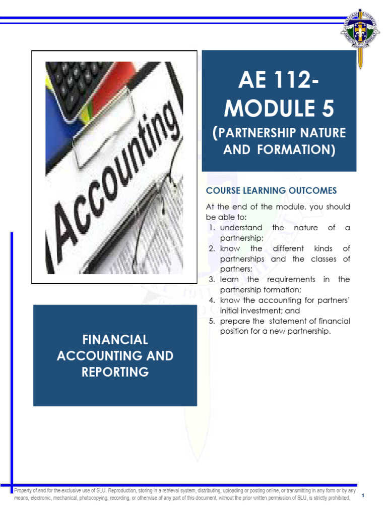 Module 5 | PDF | Partnership | Limited Partnership