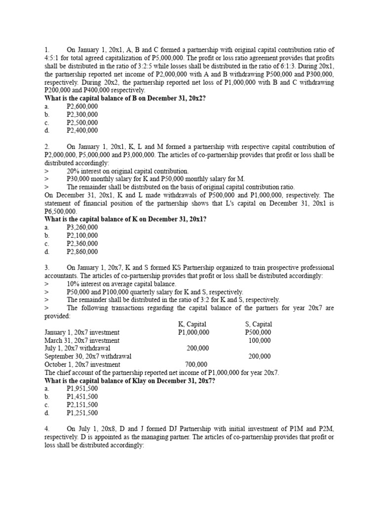 2 Partnership Operations | PDF | Partnership | Interest