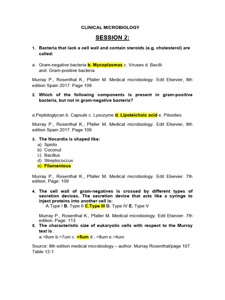 Microbiology Questions | PDF | Bacteria | Gram Positive Bacteria