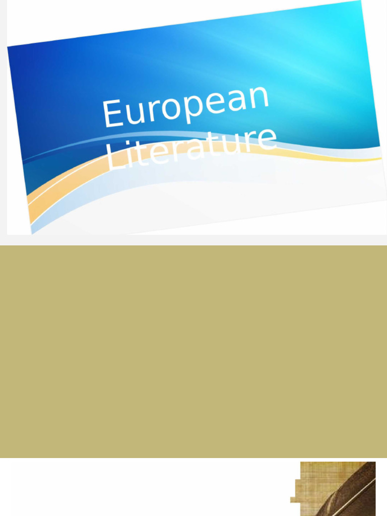 Literatura Europea (PowerPoint) | PDF | Giovanni Boccaccio | Homero