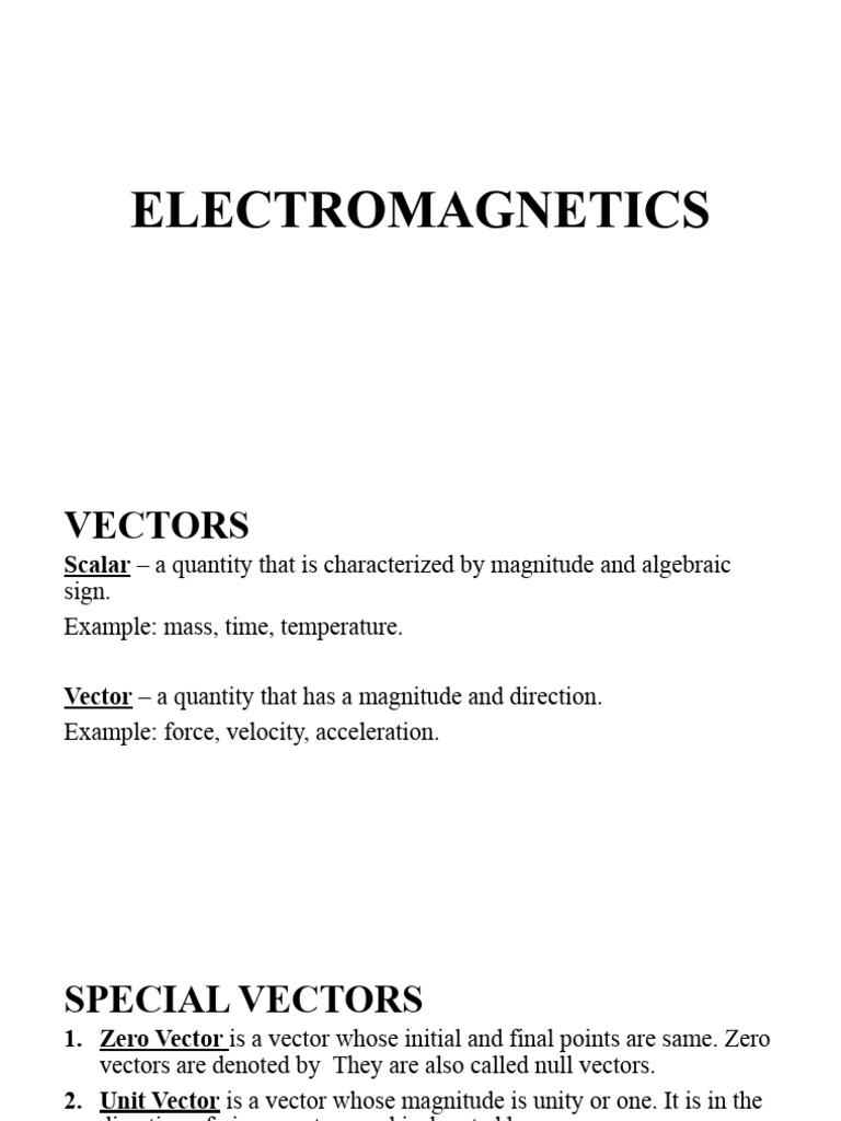 Math 6 - Electromagnetics | PDF | Euclidean Vector | Physics