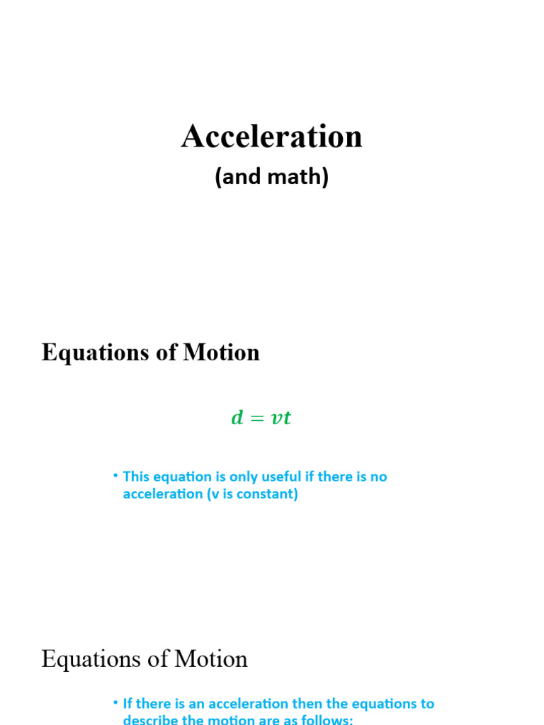 Acceleration and Math | PDF