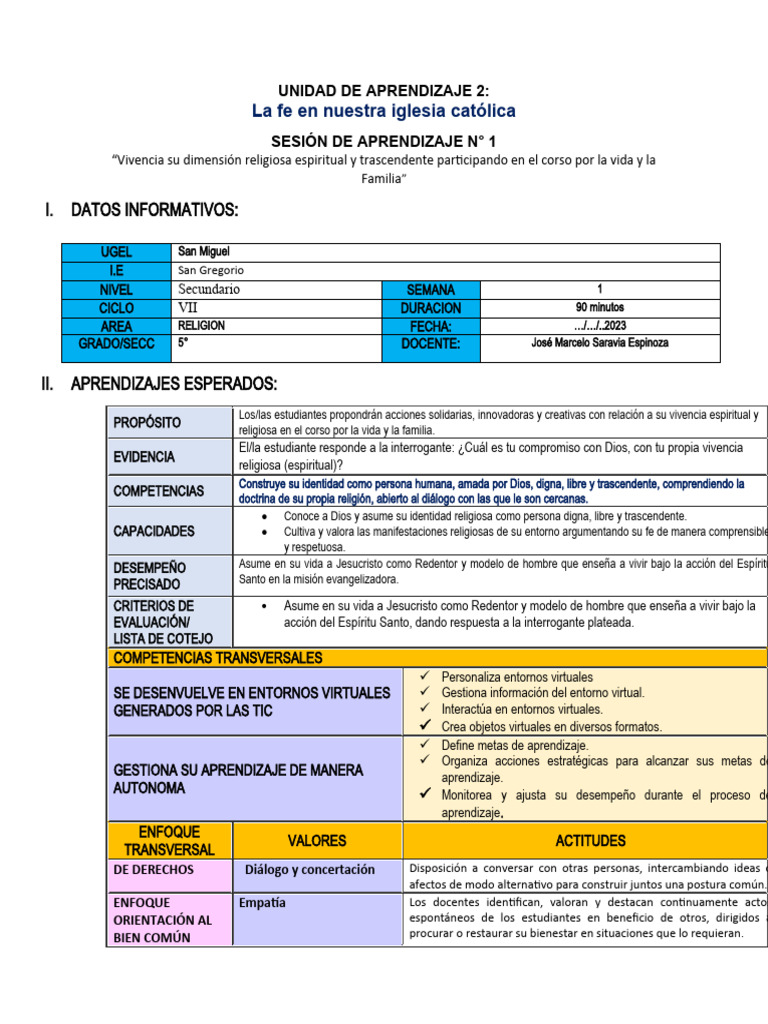 Sesion 1 | PDF | Maestros | Aprendizaje