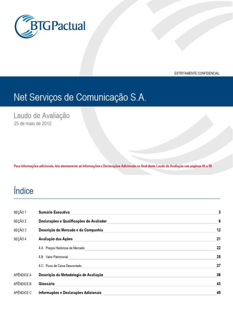 Valuation BTG | PDF | Televisão por assinatura