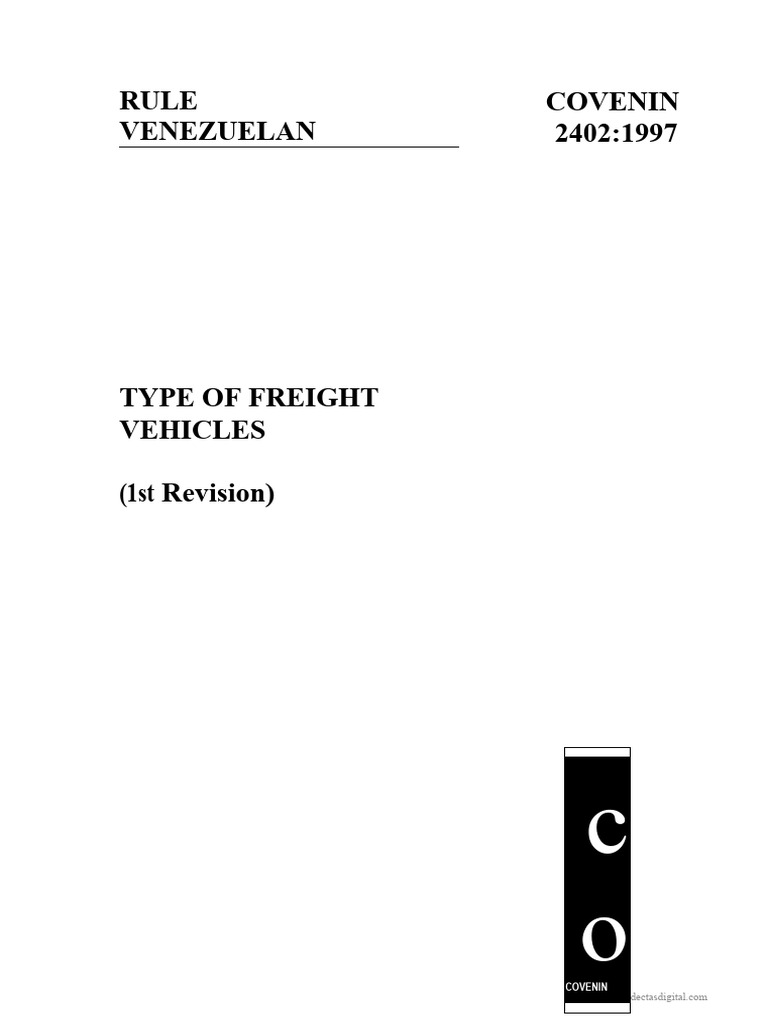 COVENIN 2402:1997 Cargo Vehicle Standards | PDF | Semi Trailer Truck ...