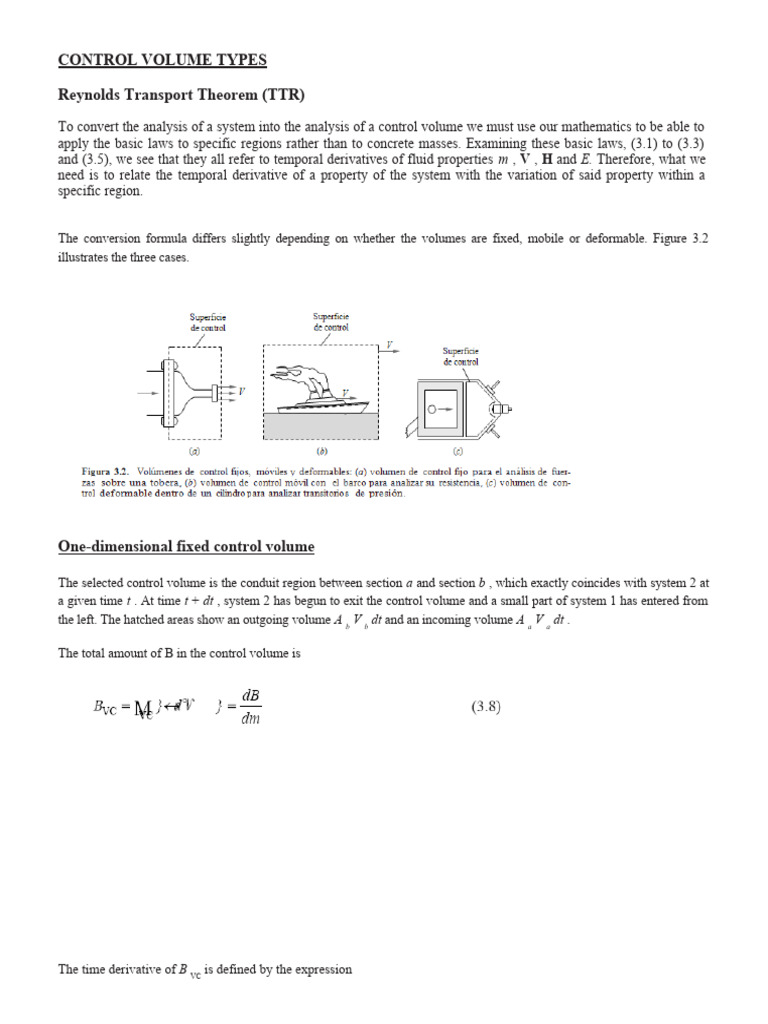 Control Volume Types - Summary | PDF | Fluid Dynamics | Velocity