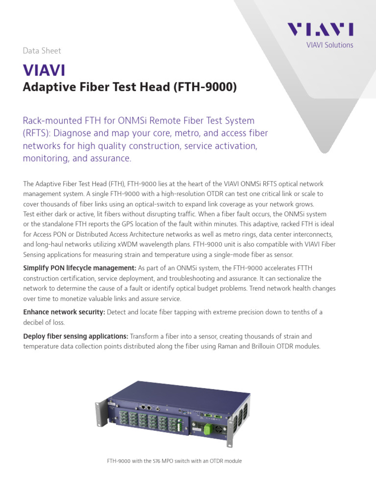 Adaptive Fiber Test Head FTH 9000 Data Sheets en | Download Free PDF ...