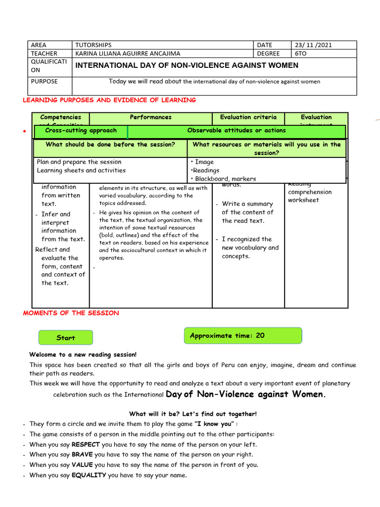 Ses - Reader Plan - International Day of No Violence Against Women ...