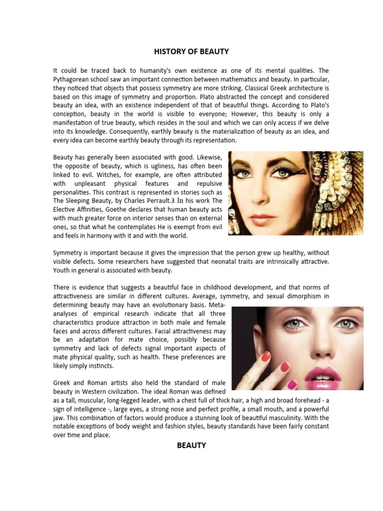 History of Beauty | PDF | Beauty | Physical Attractiveness