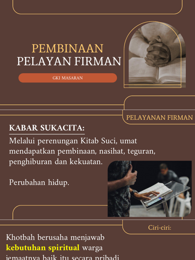 Pembinaan Pelayan Firman Untuk Umat Awam | PDF