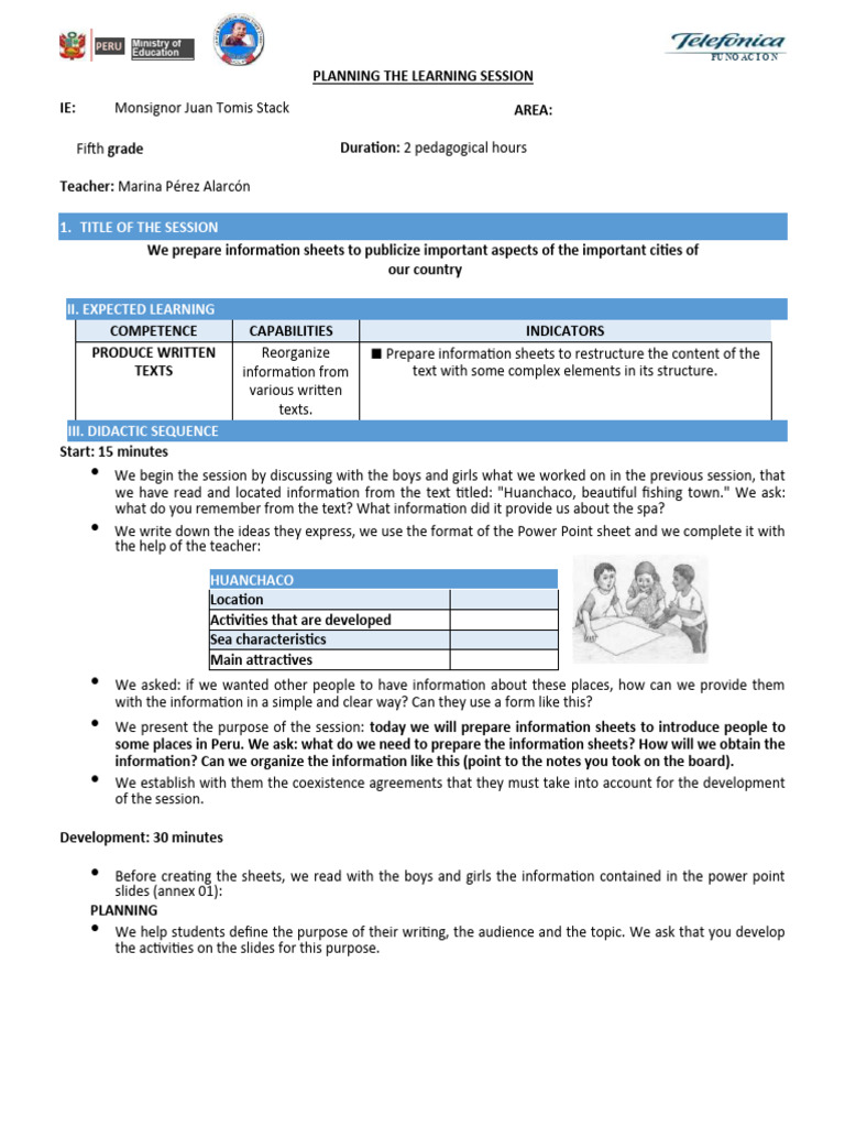 Session We Prepare Information Sheets On The Important Cities of Our ...