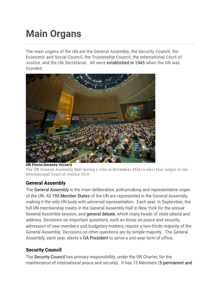 Understanding The UN System Organs of The UN | PDF | United Nations ...