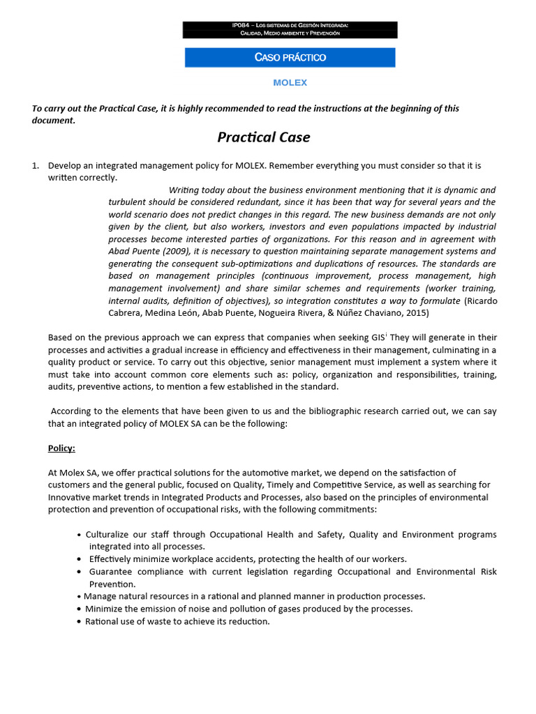 Integrated Management Policy for MOLEX | PDF | Communication ...