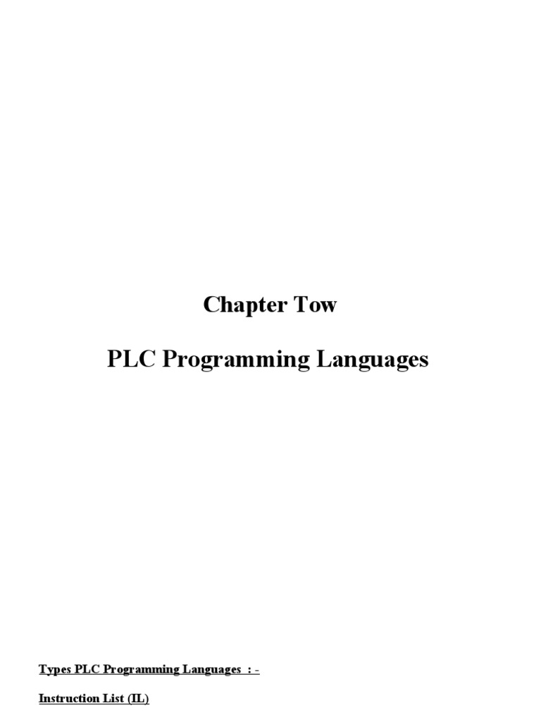 PLC Programming Languages: Chapter Tow | PDF | Menu (Computing ...