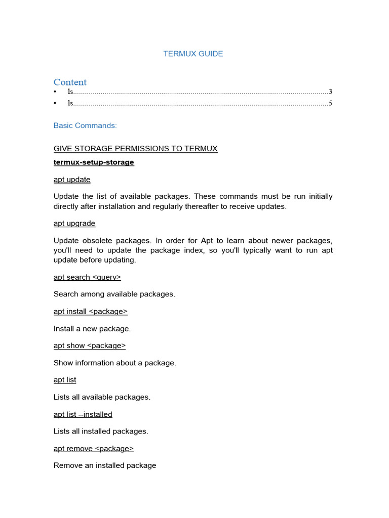 Termux Guide | PDF | Computer Science | Information Technology