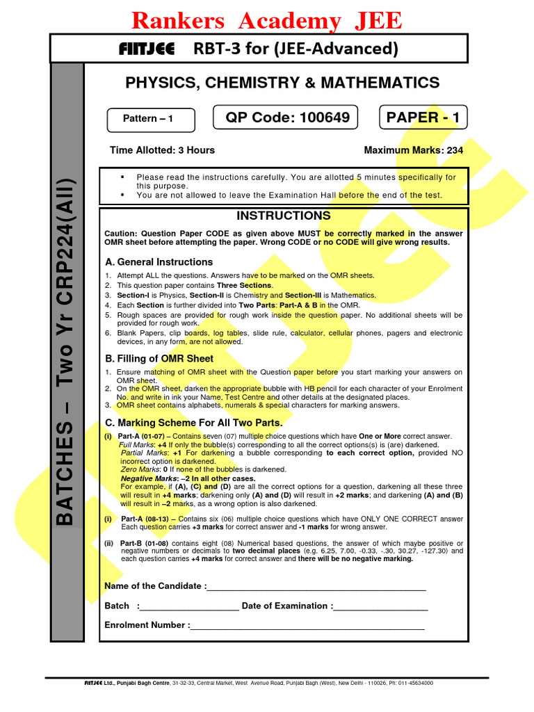 RBT 3 - Paper 1 | PDF | Force | Gases