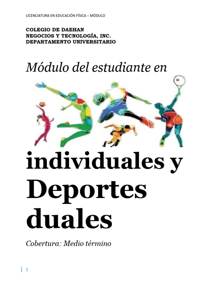 Duarte Deportes Individuales y Duales Primer Trimestre | PDF | Deporte ...