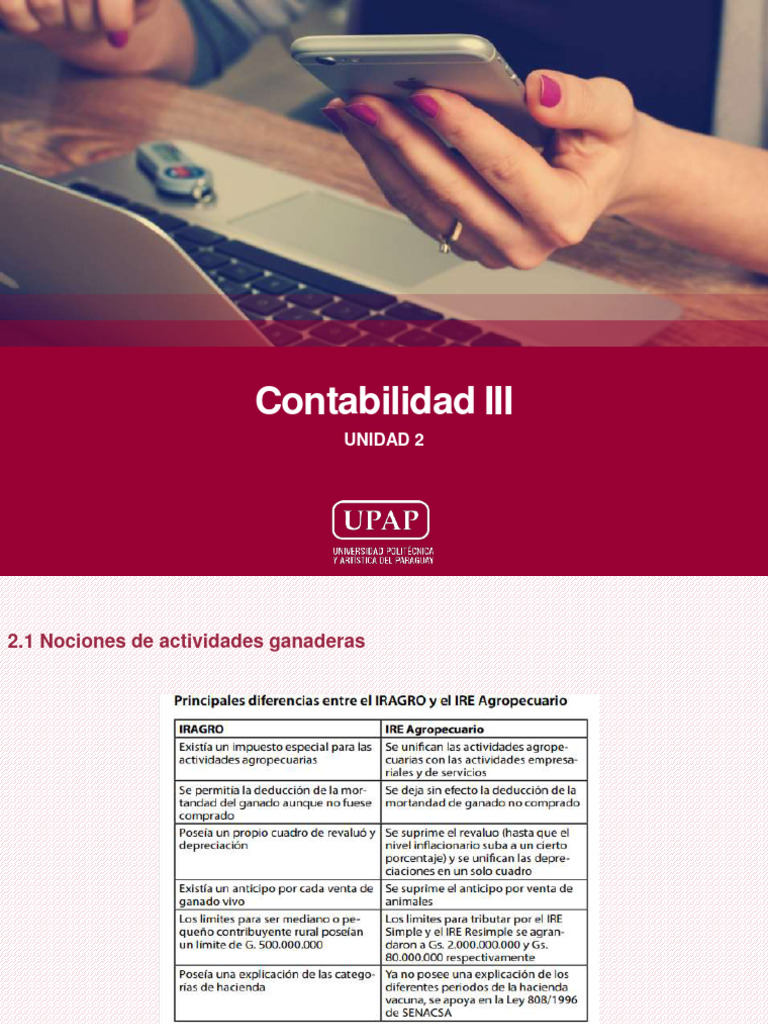 UNIDAD II_PRESENTACIÓN_CONTABILIDAD III-2 | PDF | Vacas | Contabilidad