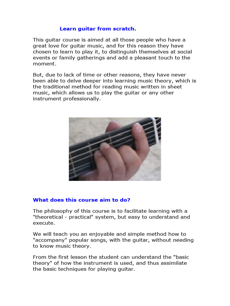 Learn Guitar From Scratch | PDF | Guitars | String Instruments