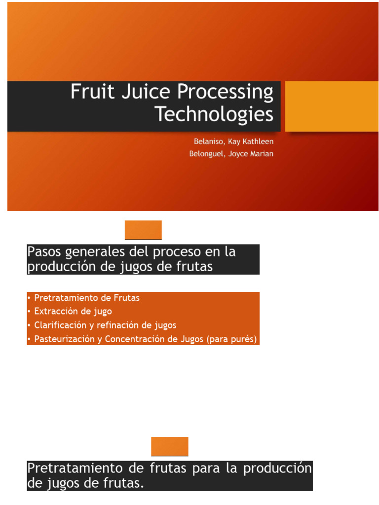 Proceso de Producción de Jugos de Frutas | PDF | Molino (molienda)