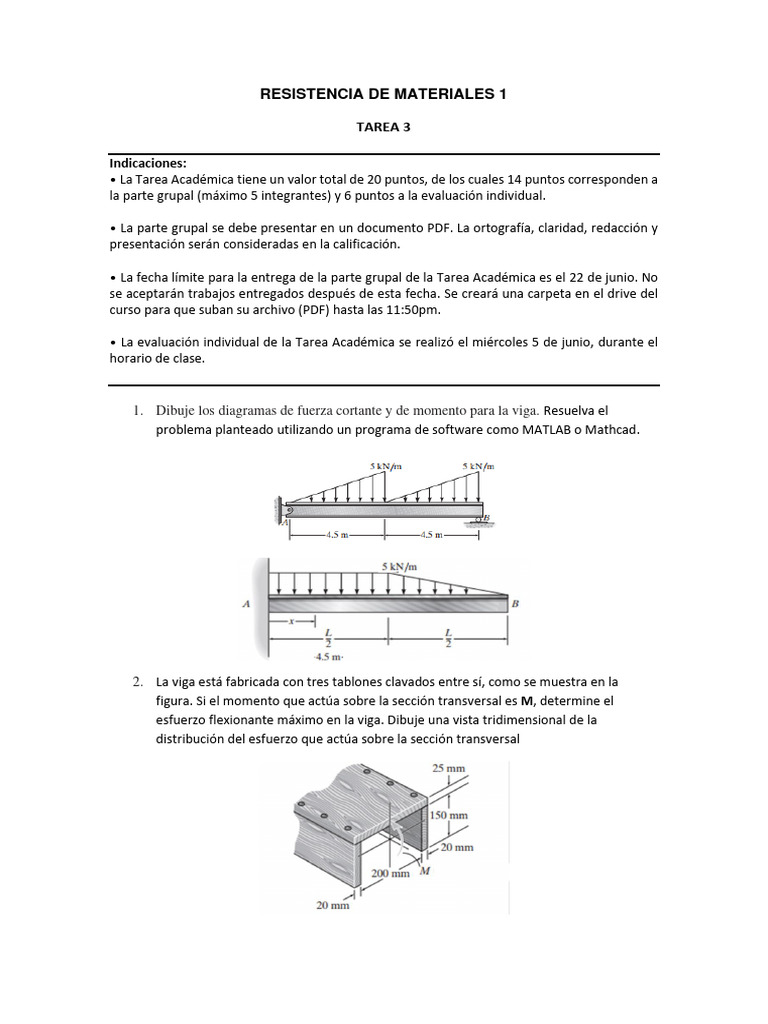 Ta3 Grup RM1 | PDF | Viga (Estructura) | Esfuerzo cortante