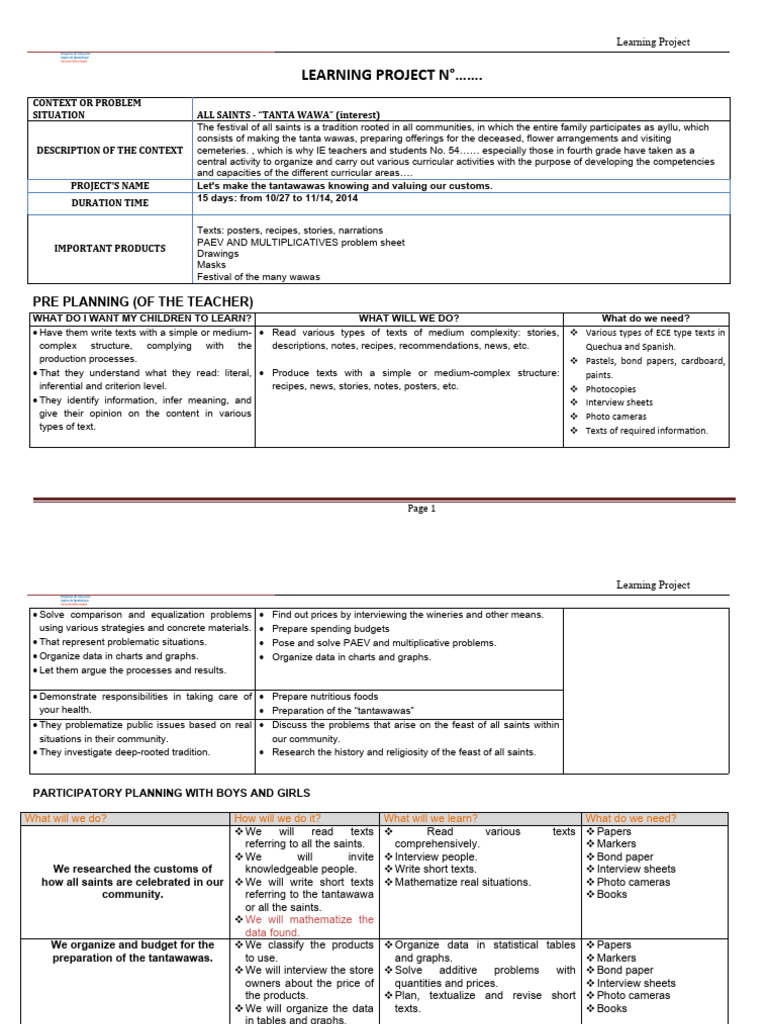 Learning Project IV Ranracancha Cycle | PDF | Reading Comprehension ...