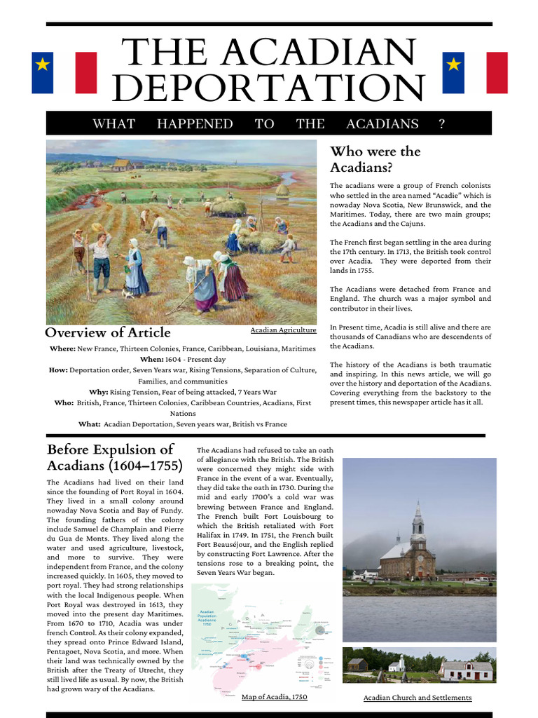 Acadian Deportation Newspaper | PDF | Acadians | Acadia
