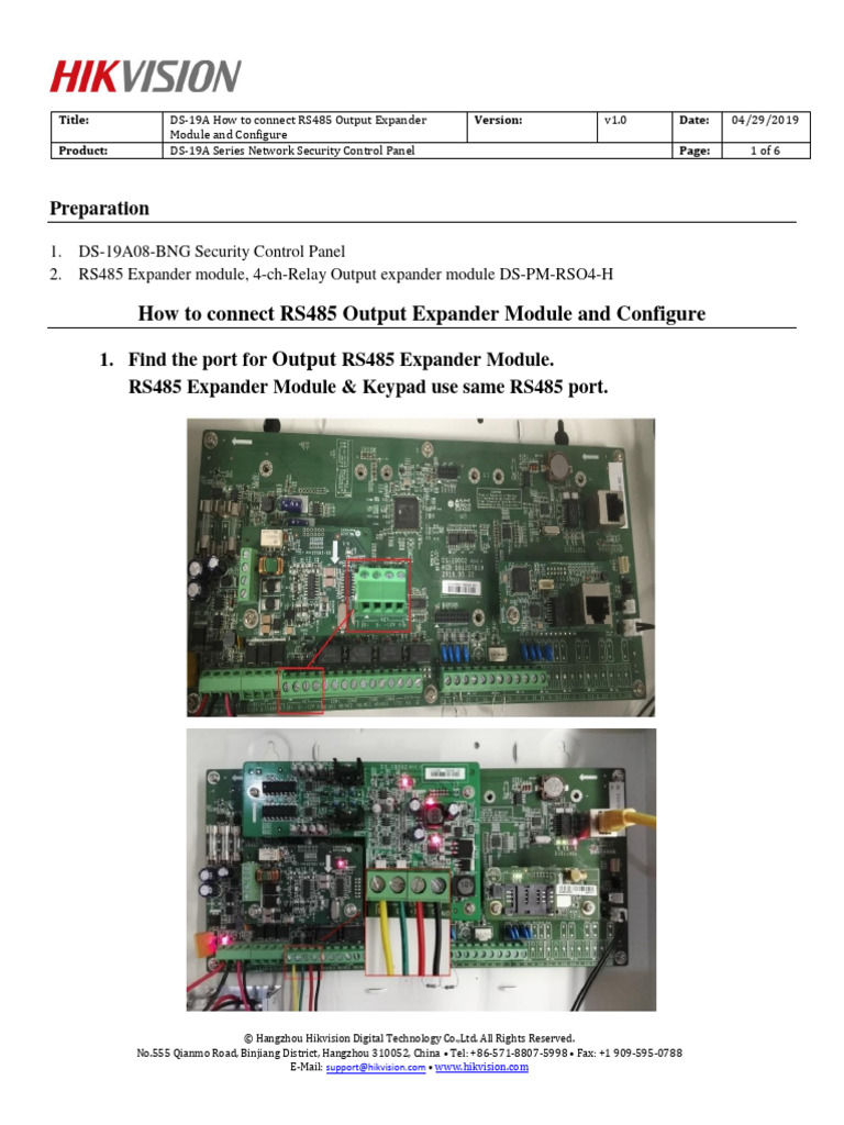 【1015】DS-19A How to Connect RS485 Output Expander Module and Configure | PDF | Electronics ...