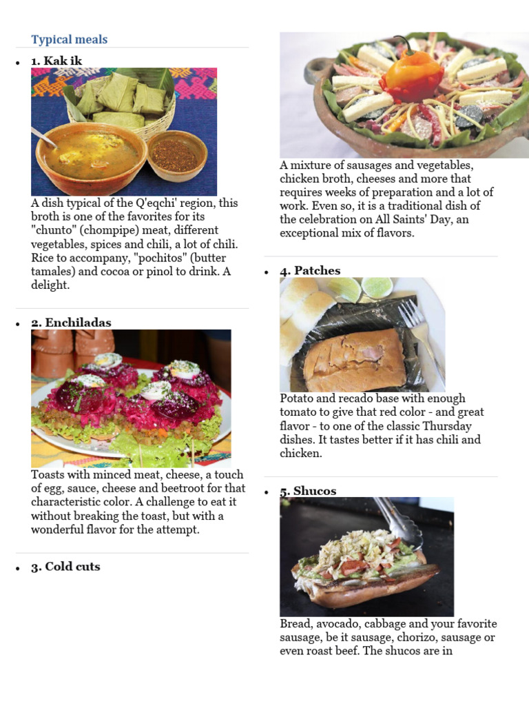 5 Typical Foods of Guatemala | Download Free PDF | Sausage | Western ...