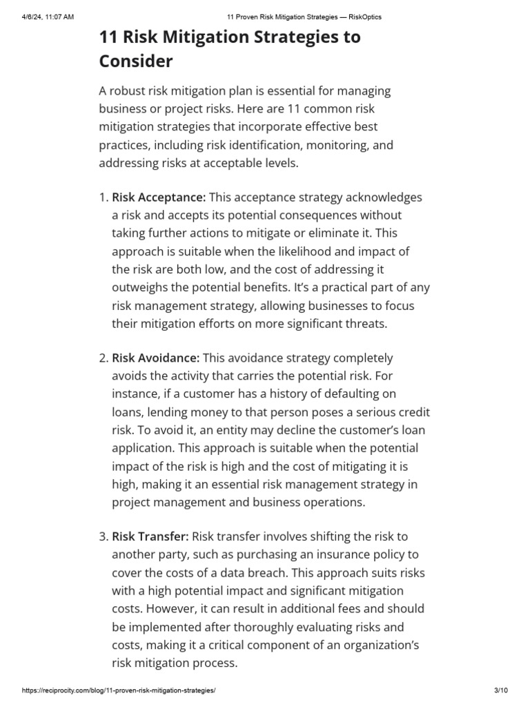 11 Effective Risk Mitigation Strategies | PDF | Risk | Risk Management
