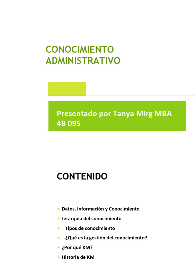 Conocimiento Administrativo | PDF | Conocimiento administrativo | Conocimiento