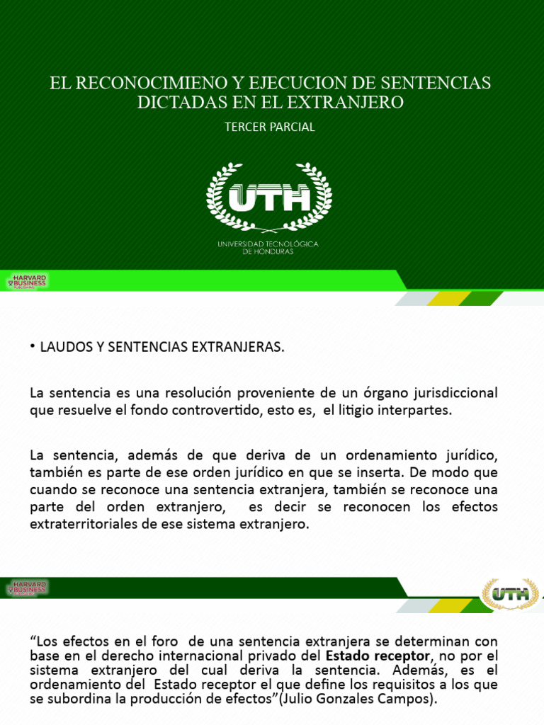 Reconocimiento y Ejecucion de Sentencias Extranjeras Completo | PDF ...