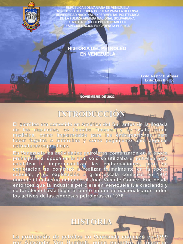 Historia Del Petroleo en Venezuela | PDF | Petróleo | Venezuela