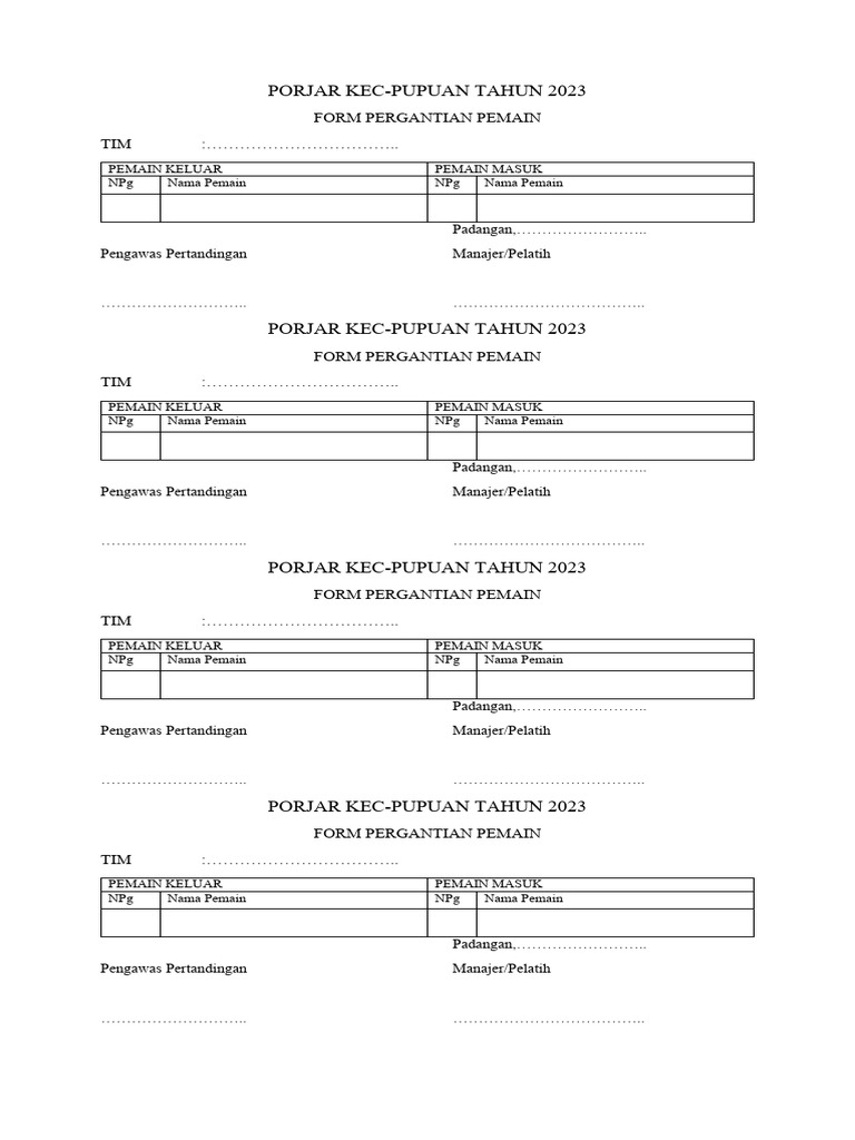 Form Pergantian | PDF