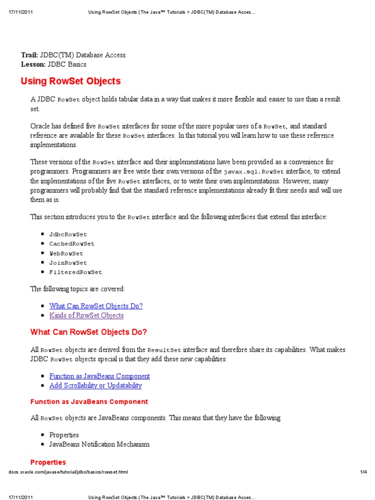 Using Rowset Objects Pdf Databases Information Technology