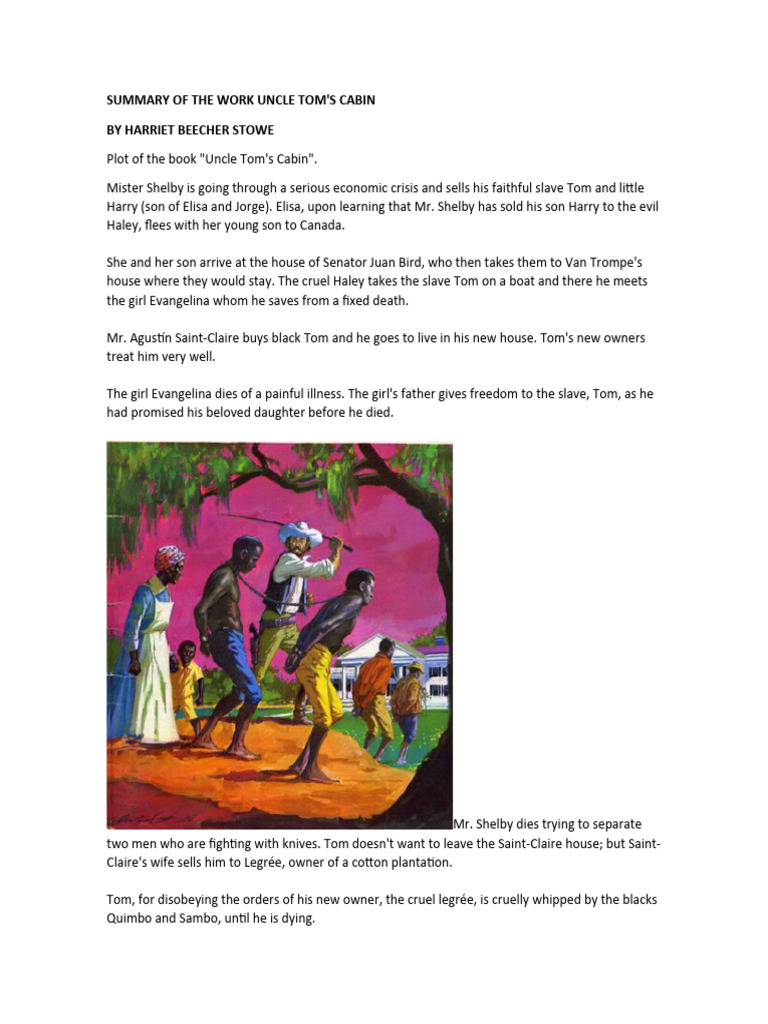 Summary of The Work Uncle Tom's Cabin | PDF | Uncle Tom's Cabin ...