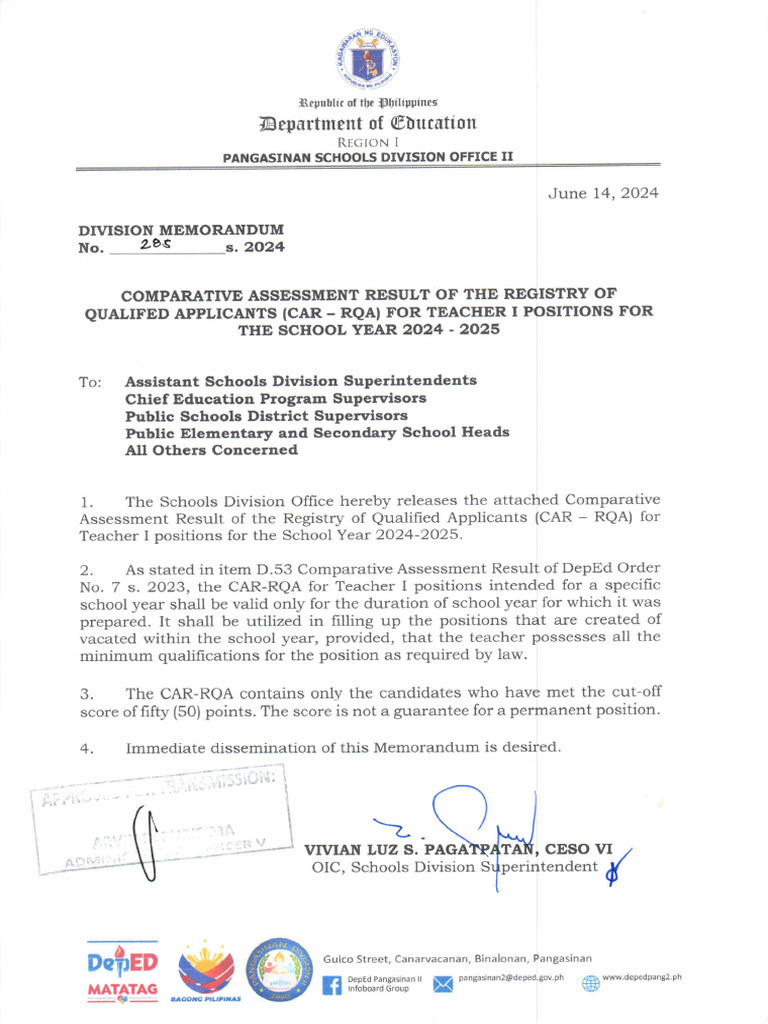 DM 285, S 2024 | PDF