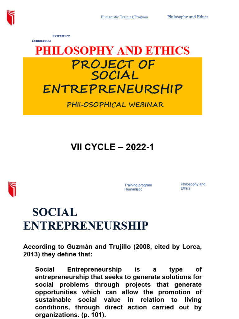 Social Entrepreneurship Project | PDF | Entrepreneurship | Humanism