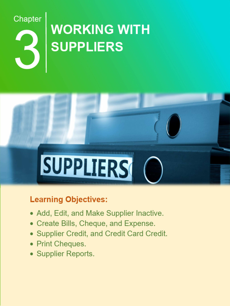 Chapter 03 QBO | PDF | Cheque | Payments