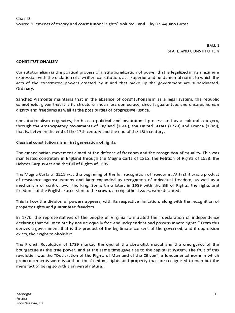 Summary of Constitutional Law - Dr. Aquino Britos | PDF | Constitution ...