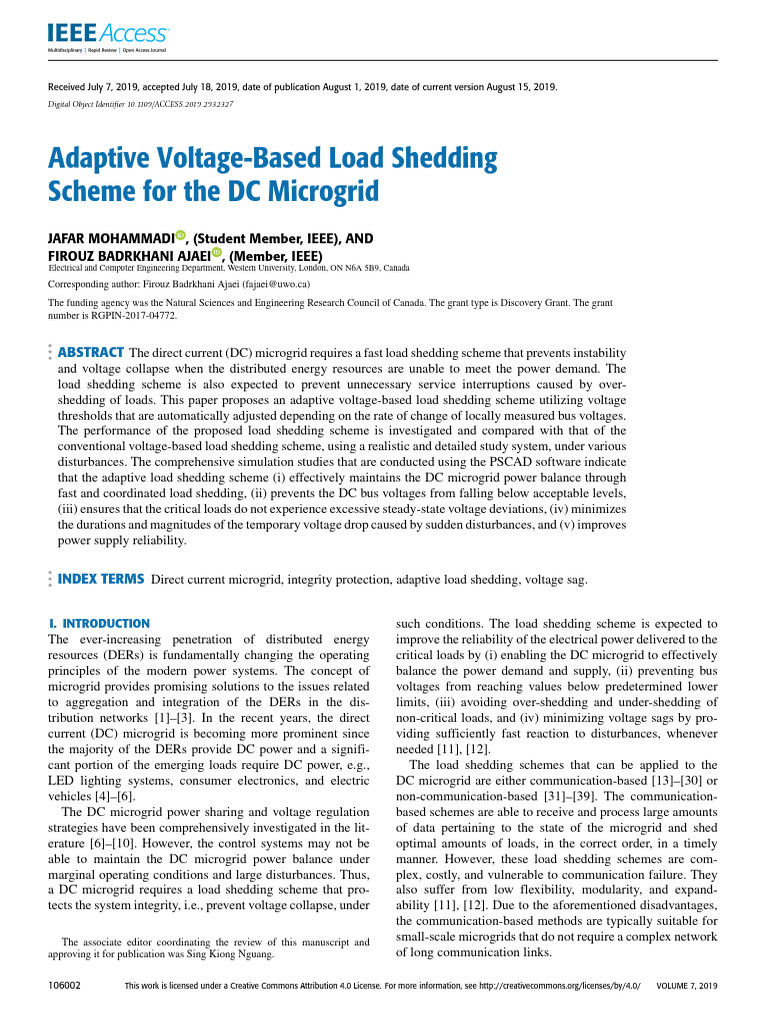 Adaptive Voltage-Based Load Shedding | PDF | Power Supply | Distributed Generation