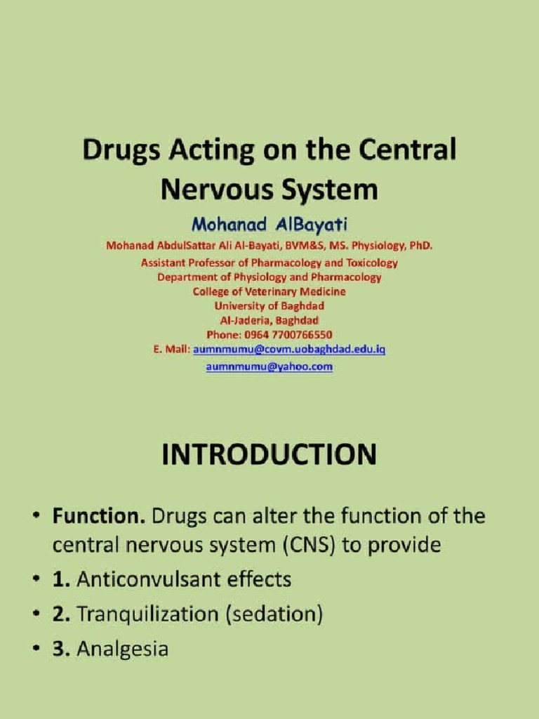 Drugs of CNS | PDF