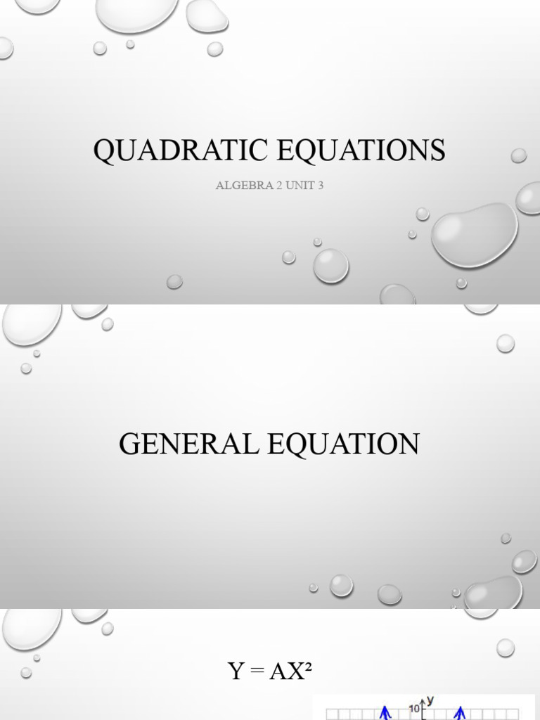 Unit 3 Quadratic Equations PowerPoint | PDF | Quadratic Equation ...
