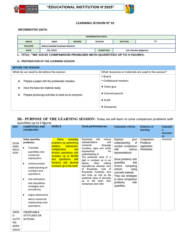 We Solve Comparison Problems With Quantities Up To 4 Figures | PDF ...