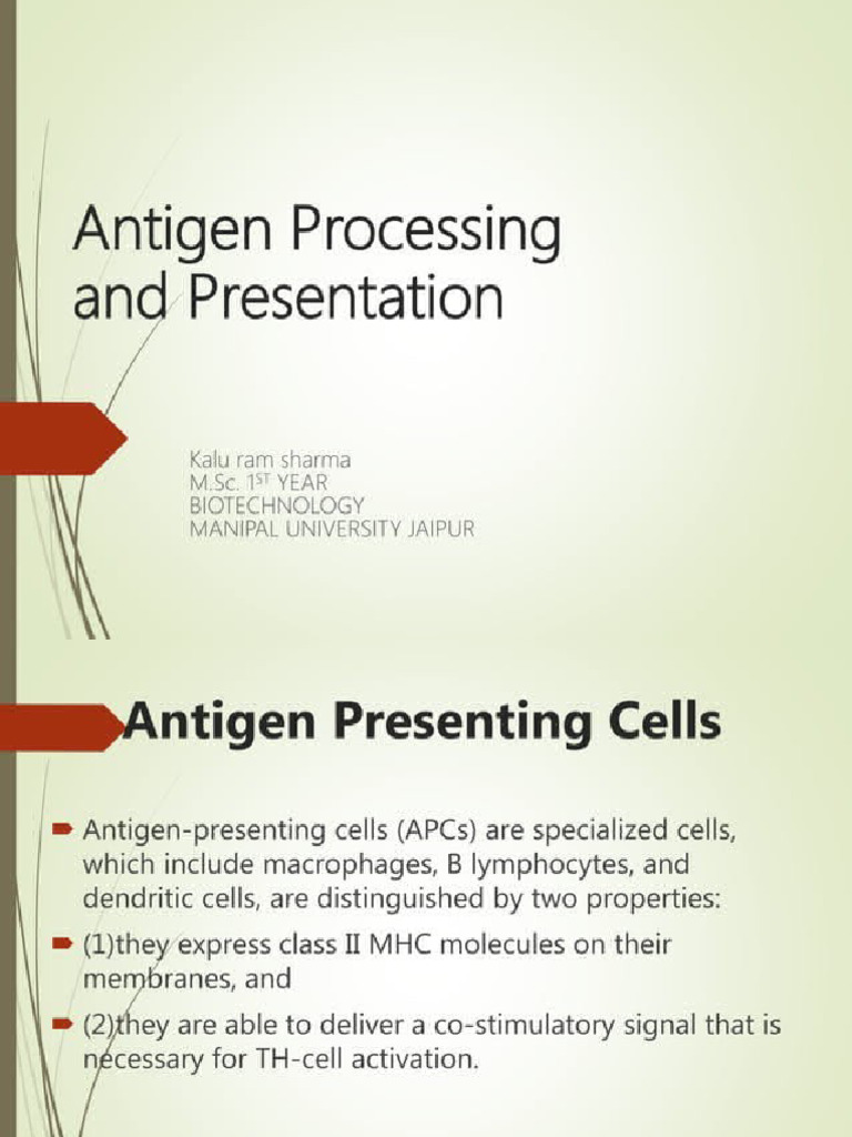 Antigen Processing and Presentation | PDF