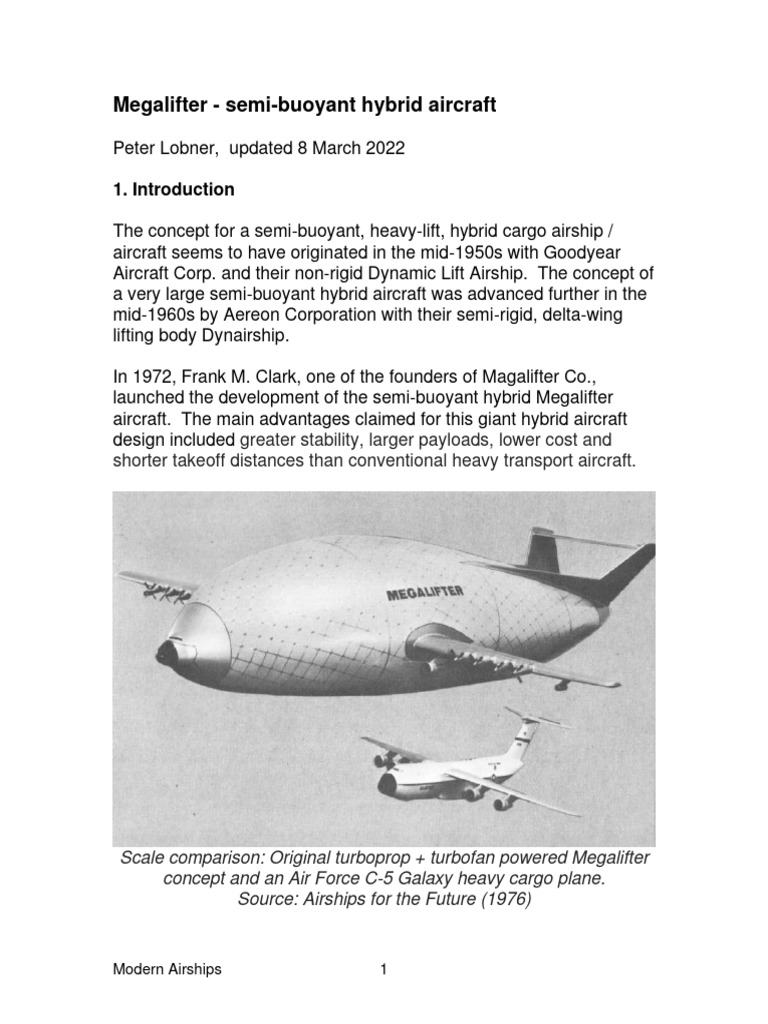 Megalifter Hybrid Aircraft R1 Converted Compressed | PDF | Aircraft | Airship